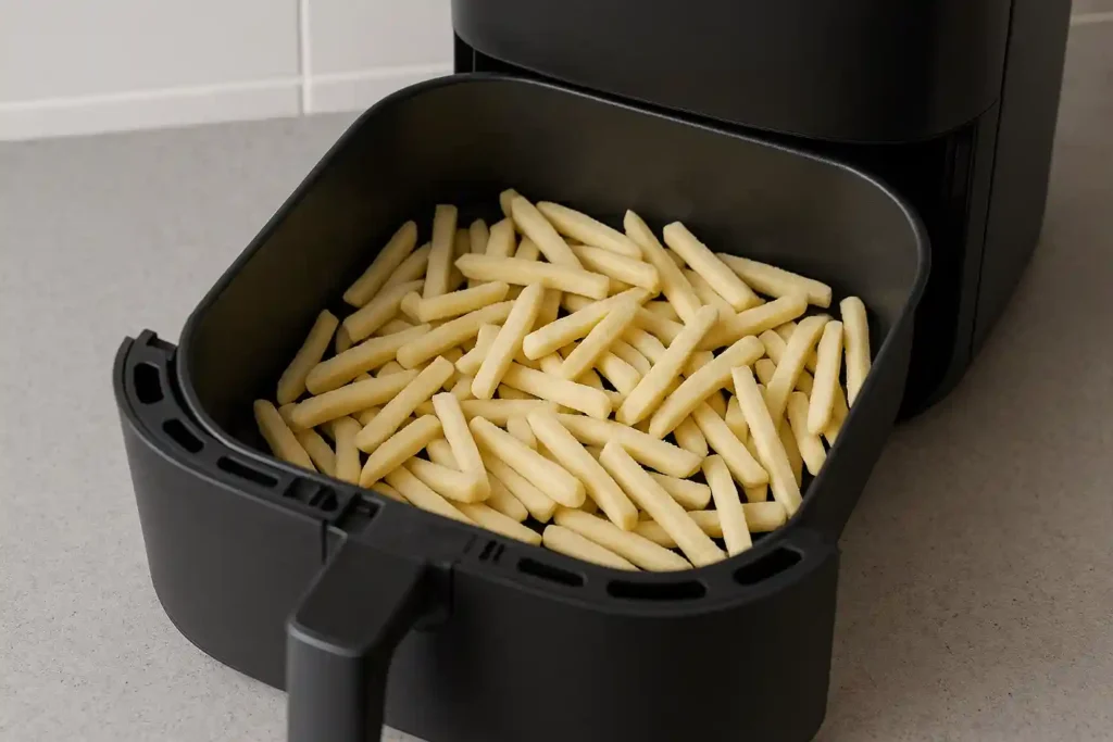 Frosne pomfritter i airfryer | 15 min | 5/5 stjerner | 4 nemme trin